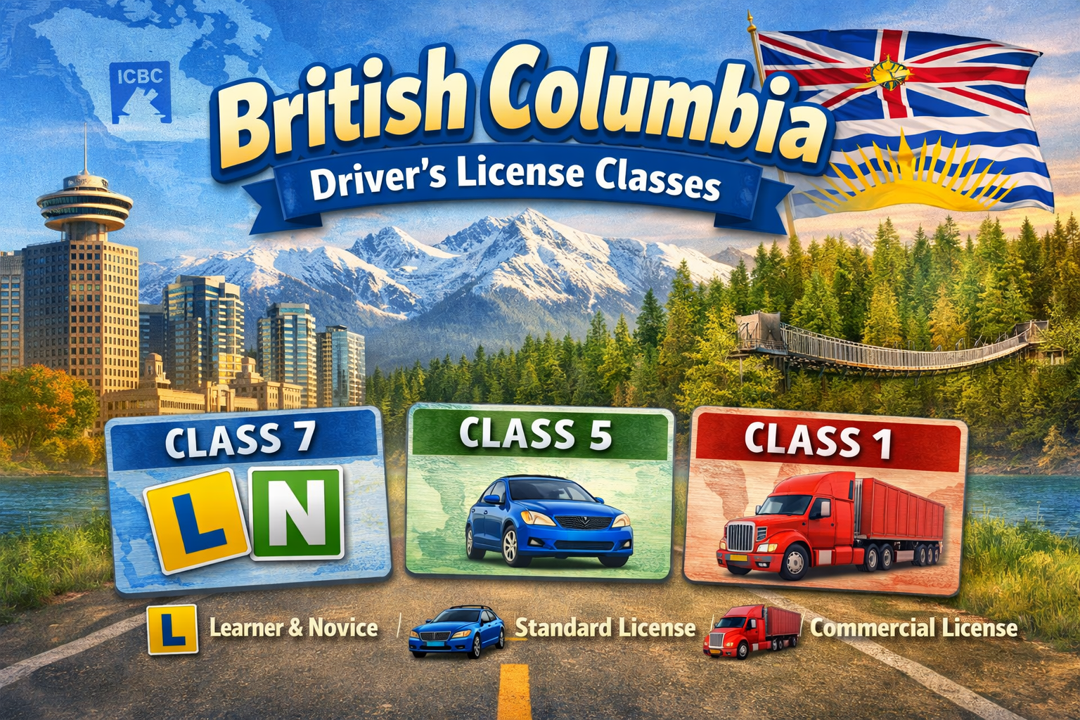 Types of british columbia driver's license classes